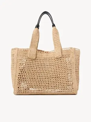 Chloé Raffia And Leather Tote Bag - Nude