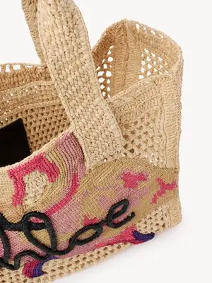 Chloé Raffia And Leather Tote Bag - Nude