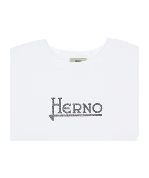 Herno Logo Embellished Crewneck T-shirt - White