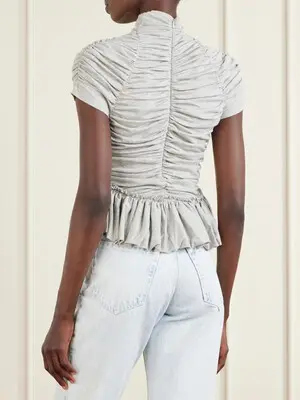 Dries Van Noten Ruffled Cotton-jersey Turtleneck Top