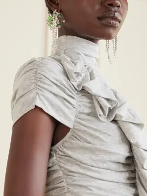 Dries Van Noten Ruffled Cotton-jersey Turtleneck Top