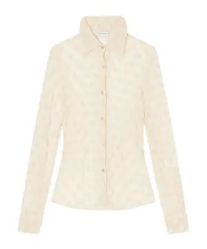 Dries Van Noten Polka-dot Cotton-blend Tulle Shirt - Off White