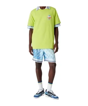 Casablanca Flower Court Crewneck T-shirt - Lime Green