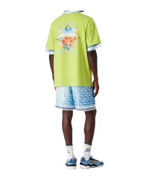 Casablanca Flower Court Crewneck T-shirt - Lime Green