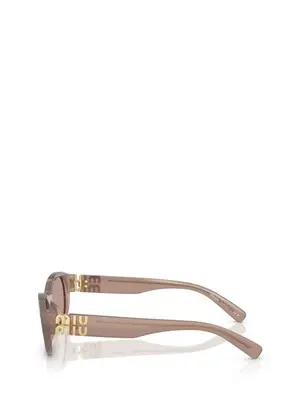 Miu Miu Oval Frame Sunglasses - Grey