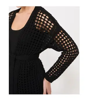 Max Mara Gelo Open-knit Belted Cardigan - Black