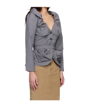 VIVIENNE WESTWOOD Ruched Gingham Blazer