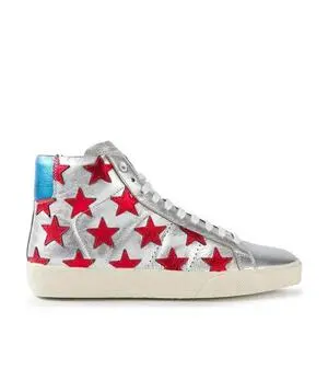 Saint Laurent Silver Tone Sneakers For Men