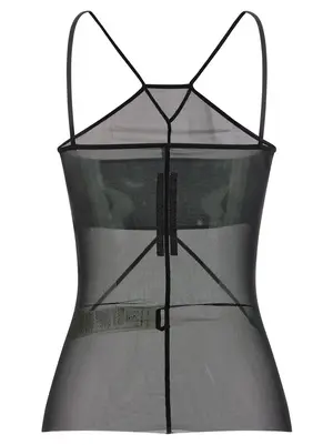 Rick Owens Sleeveless Top With Geometric Lines - Black