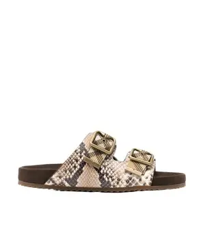 Burberry Printed Check-strap Sandals - Brown