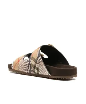 Burberry Printed Check-strap Sandals - Brown