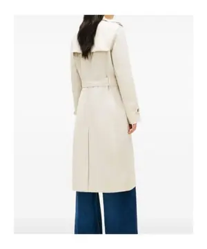 Tommy Hilfiger Double-breasted Belted Cotton Trench Coat - Light Silt