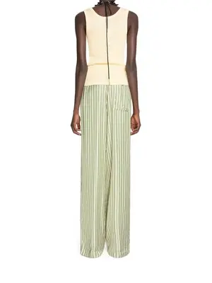 Dries Van Noten Striped Wide-leg Trousers - Green