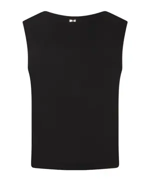 Herno Sleeveless V-neck Top With Button Detail - Black