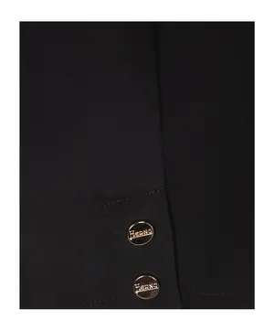 Herno Sleeveless V-neck Top With Button Detail - Black
