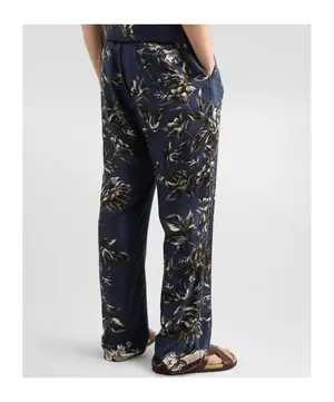 Dolce & Gabbana Peony Print Silk Twill Trousers - Black