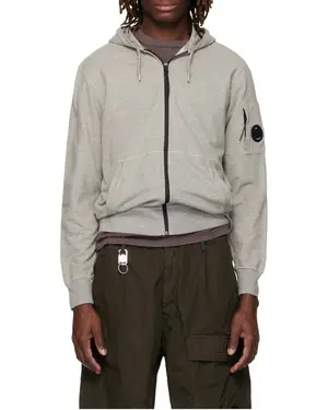C.P. COMPANY Zip-up Hooded Sweatshirt With Lens Detail