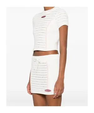 Casablanca Trim Knit Cropped Top
