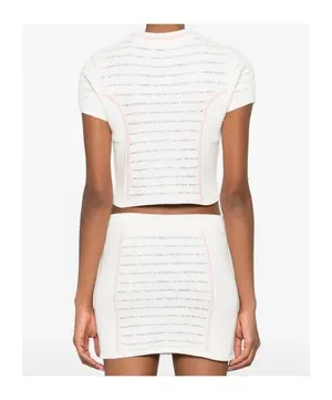 Casablanca Trim Knit Cropped Top