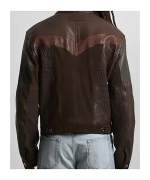 Versace Slim Fit Leather Blouson - Brown