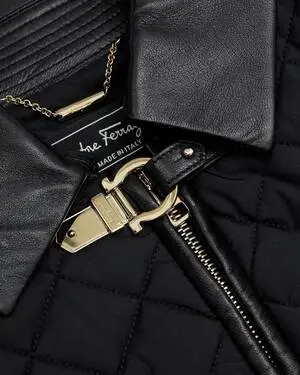 FERRAGAMO Quilted Cotton Jacket With Lapel Detail
