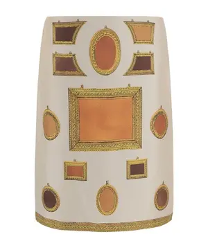 Versace Printed Straight Skirt - Nude