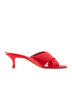 Manolo Blahnik Satin Mules
