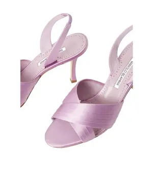 Manolo Blahnik Satin Slingback Sandals