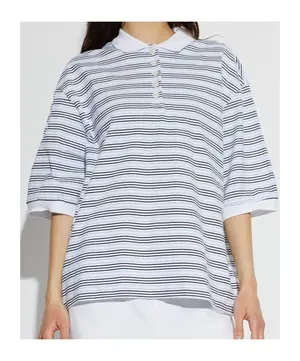 RÓHE Oversized Striped Polo T-shirt