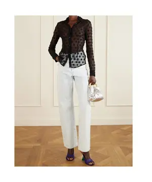 Dries Van Noten Polka-dot Cotton-blend Tulle Shirt - Black