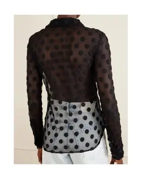 Dries Van Noten Polka-dot Cotton-blend Tulle Shirt - Black