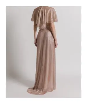 Alberta Ferretti Micro-rhinestone Evening Gown