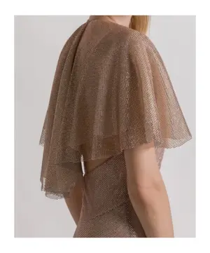 Alberta Ferretti Micro-rhinestone Evening Gown
