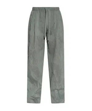 Dolce & Gabbana Wrinkled Effect Pinstriped Trousers - Green