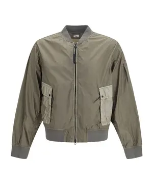 C.P. COMPANY Bi-tm Mixed Lens Bomber Jacket - Green