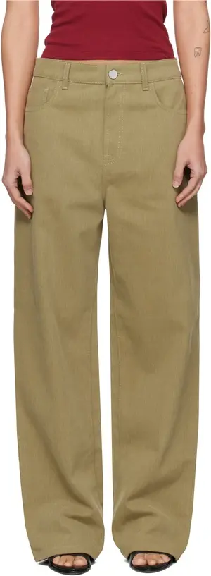 RÓHE Wide-leg Five-pocket Trousers - Green