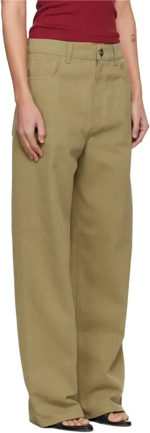 RÓHE Wide-leg Five-pocket Trousers - Green