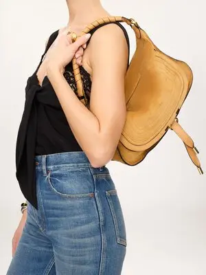 Chloé Marcie Small Suede Shoulder Bag - Brown