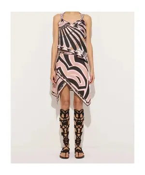 Emilio Pucci Printed Silk Asymmetric Top
