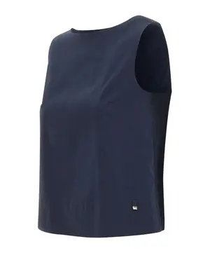 Herno Sleeveless Boat Neck Top With Bow Detail - Blue