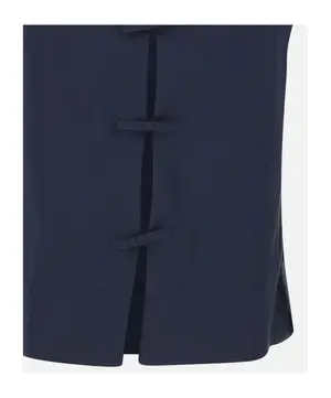 Herno Sleeveless Boat Neck Top With Bow Detail - Blue