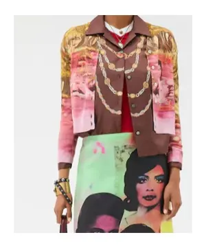 Versace Printed V-neck Cardigan - Brown