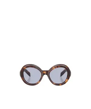 Prada Oversized Round Frame Sunglasses - Gray