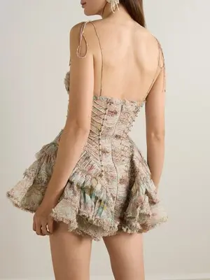 Zimmermann Rebellion Floral Corset Mini Dress