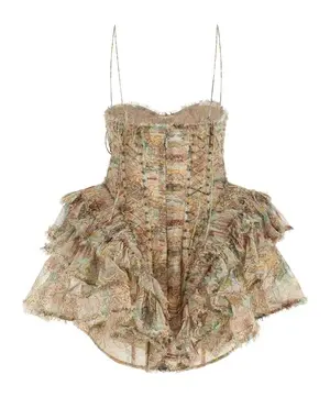 Zimmermann Rebellion Floral Corset Mini Dress