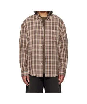 WOOYOUNGMI Plaid Long-sleeved Shirt
