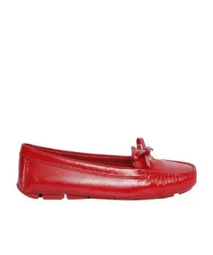 Prada Patent Bow Ballet Flats - Red