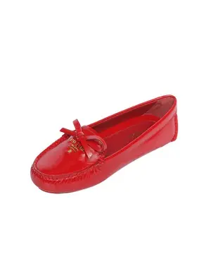 Prada Patent Bow Ballet Flats - Red