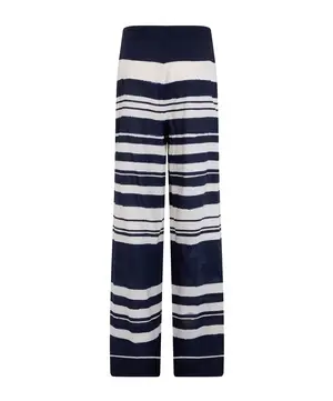 Veronica Beard Striped High-waisted Wide-leg Pants