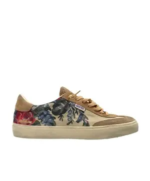 GOLDEN GOOSE Soul Star Floral Print Lace-up Sneakers - Nude